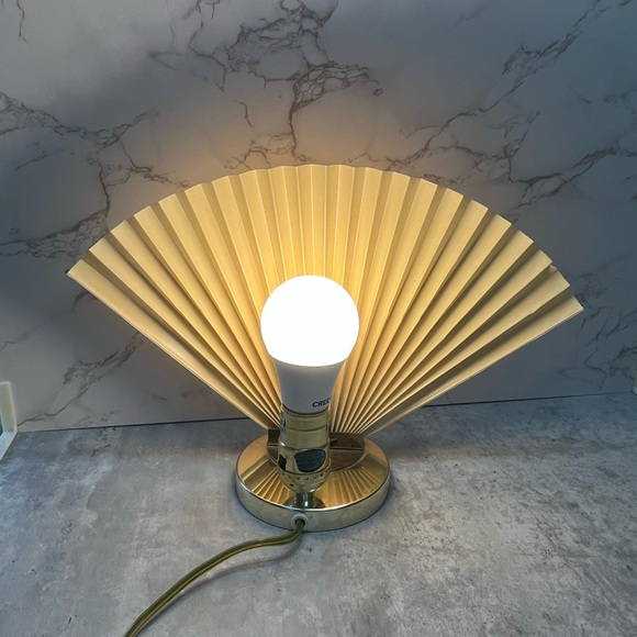 Accents | Vintage Accordion Fan Table Lamp Mcm Mid Century Modern Brass ...